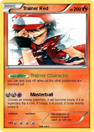 Pokémon Trainer Red 30 30 - Trainer Character - My Pokemon Card